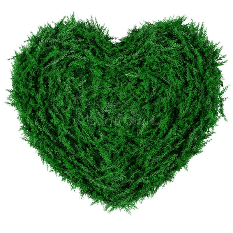 Green Grass with Heart Shape Stock Illustration - Illustration of shape ...