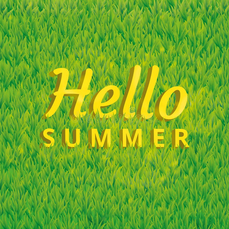 Green Grass Hello Summer Background Stock Vector - Illustration of ...