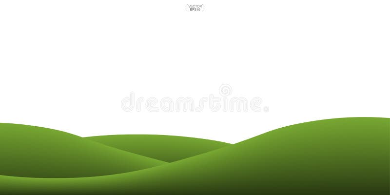 Green Grass Hill Isolated on White Background. Vector Illustration ...