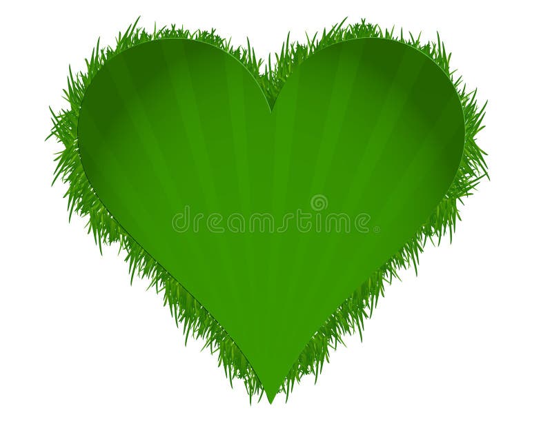 Green Grass Illustration Heart Stock Vector - Illustration of grow ...