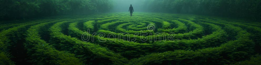 Green grass and labyrinth stock illustration. Illustration of plant ...