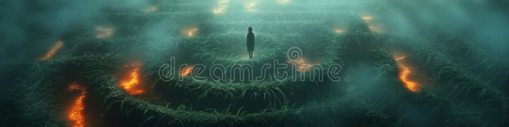 Green grass and labyrinth stock illustration. Illustration of garden ...