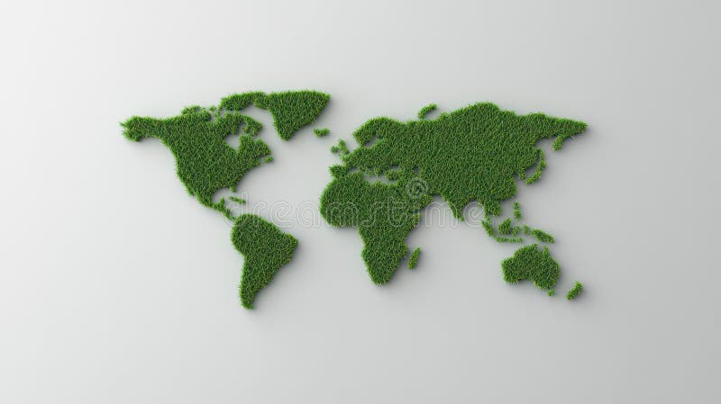 Green Grass and Leaves World Map - Ecology and Green Environment ...