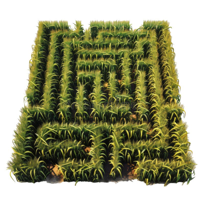 A Green Grass Maze Formed in a Field Stock Image - Illustration of ...