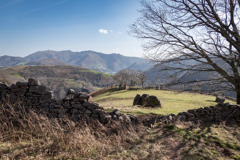 The Green Grass in the Middle of the Mountain Stock Photo - Image of ...
