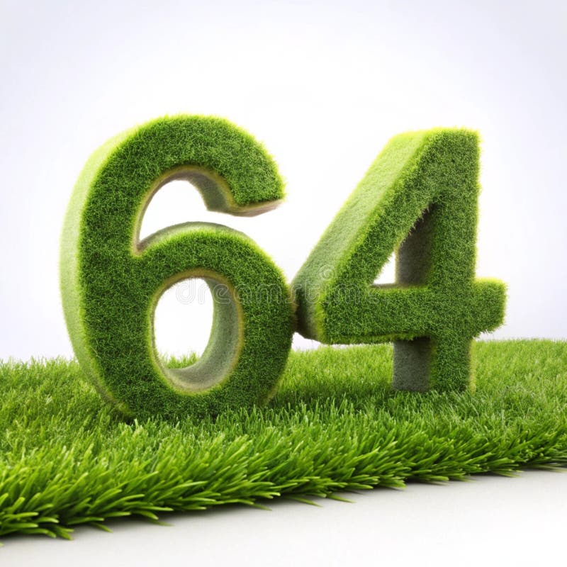 Grass Number Four. Green Number Four, Isolated on White Transparent ...