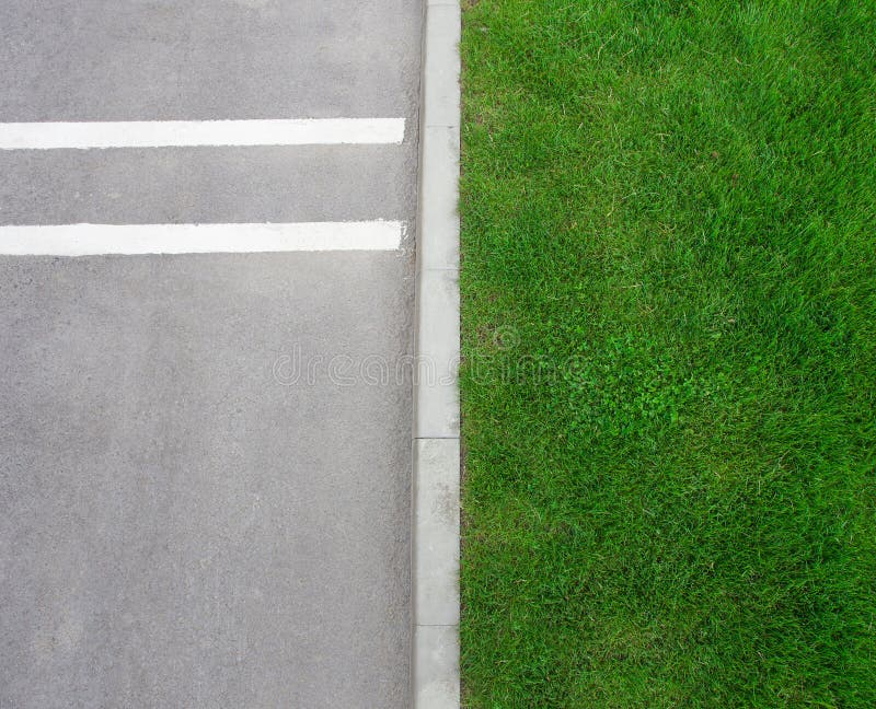 Green Grass and Parking Lot Stock Image - Image of sunny, view: 221022233