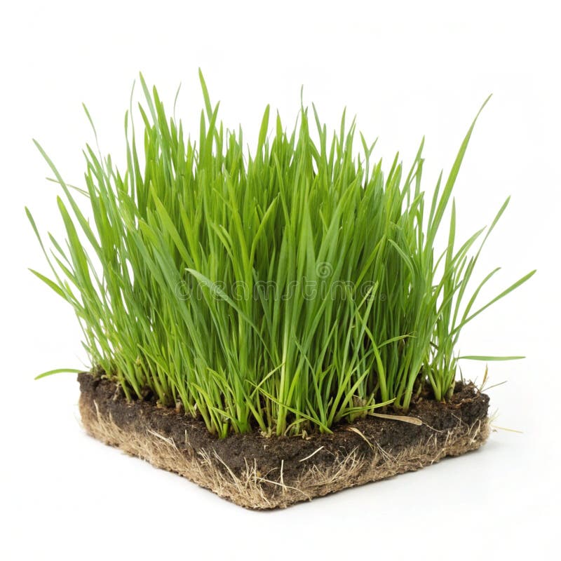 Green Grass Patch Isolated on White Background Stock Illustration ...