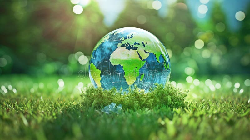 Green Grass and Eco Planet , Environment and Sustainability Concept ...