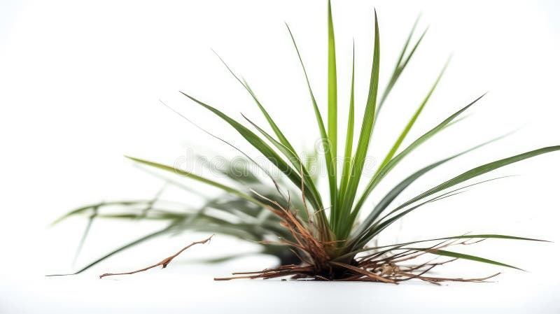 Green Grass Plant with Root System on White Background Stock ...