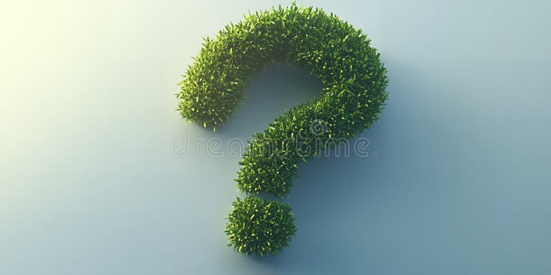 A Green Grass Question Mark Stock Illustration - Illustration of leaves ...