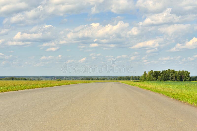 Green Grass, Road and Clouds Stock Image - Image of meadow, cloud: 42830259