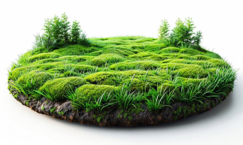 Green Grass Round Turf Patch. Circular Garden Landscaping Element ...