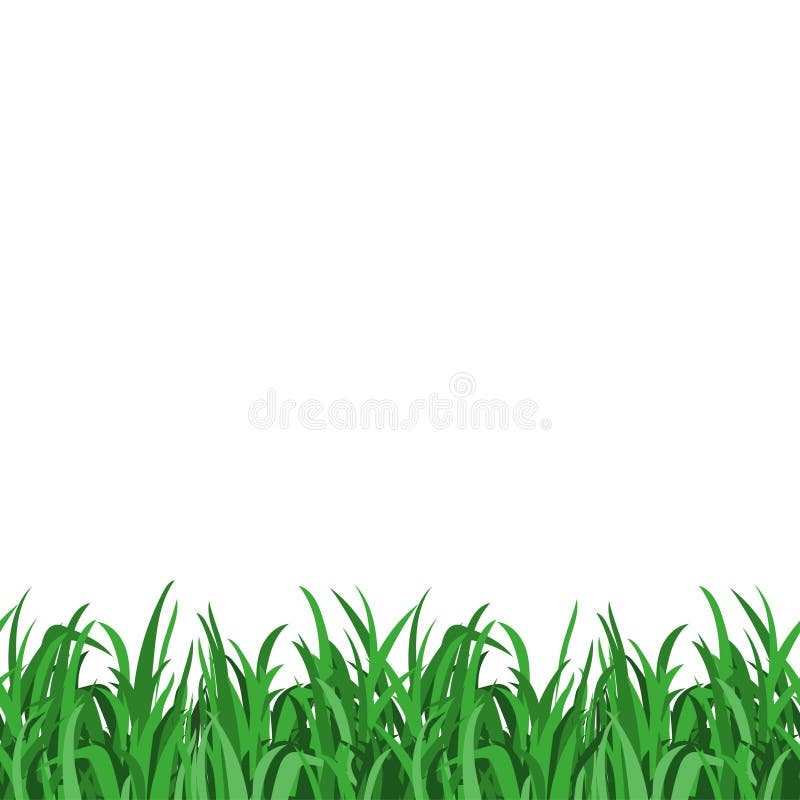 Green Grass Seamless Pattern, Flat Border of Realistic Grass Stock ...