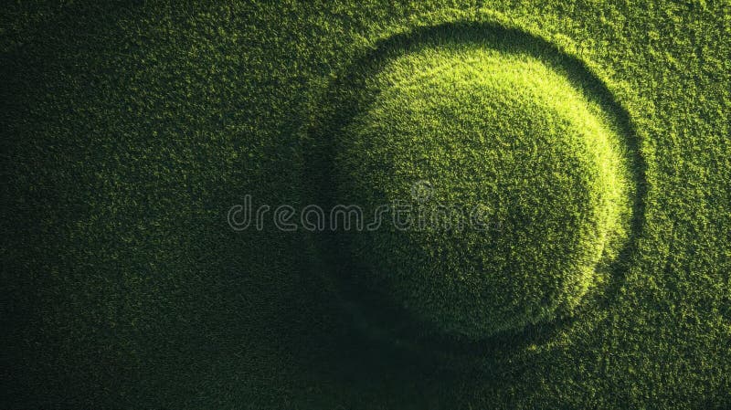 Green Grass Shows a Textured Sphere with Shadow on Green Lawn Theme ...