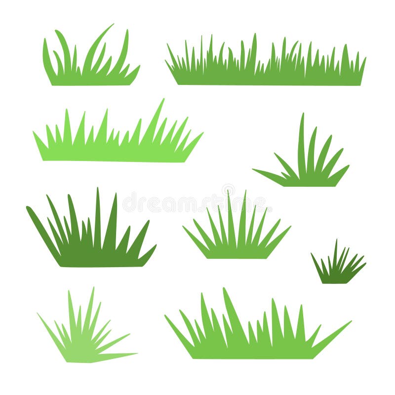 Green Grass, Simple Hand Drawn Flat Design Vector Illustration for ...