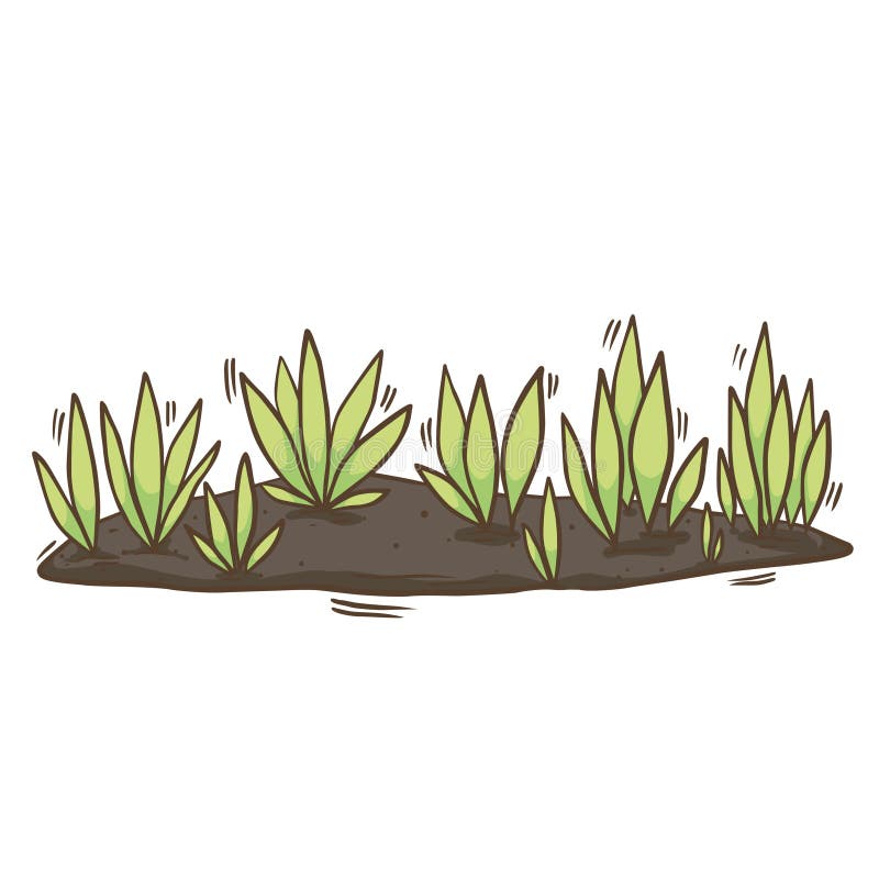 Green Grass on Soil Mound Border Illustration for Decoration on Nature ...