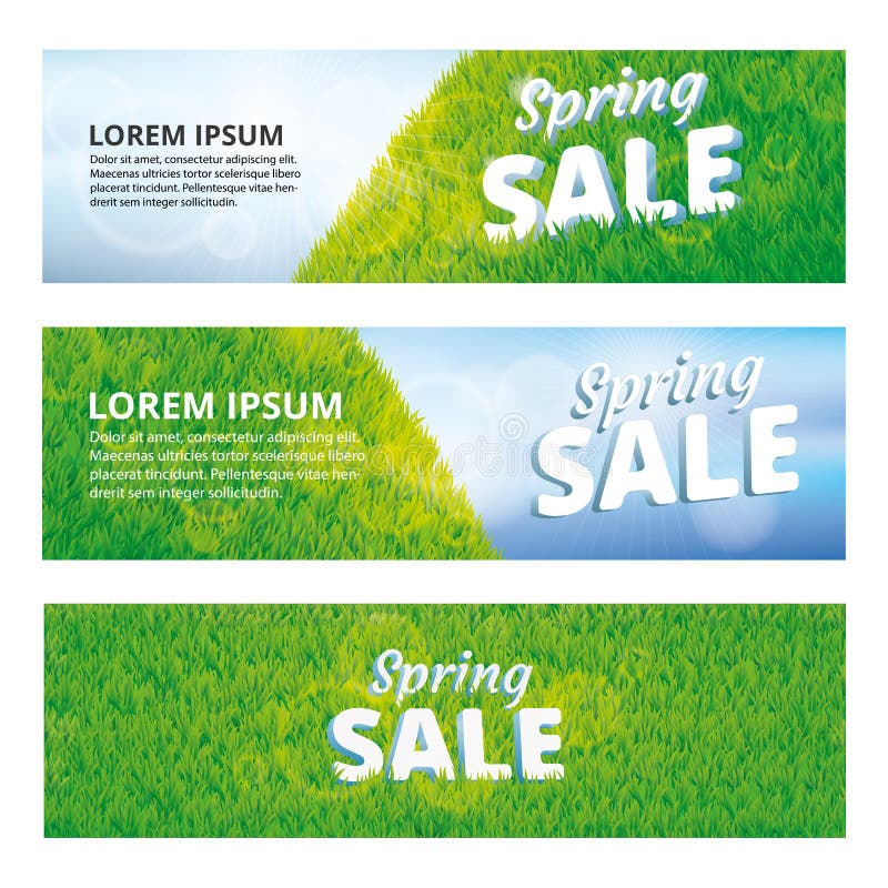 Green Grass Spring Sale Banner Stock Vector - Illustration of header ...