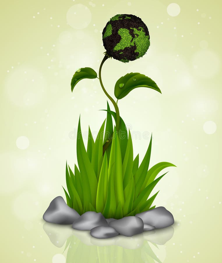 Green Grass Sprouting from the Earth Stock Vector - Illustration of ...