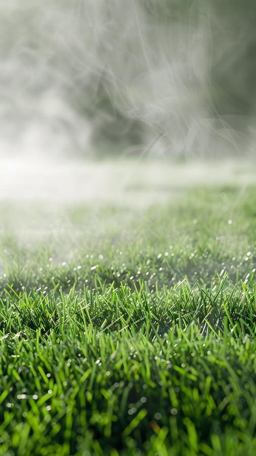 Green Grass with Steam Generated Using AI. Stock Illustration ...