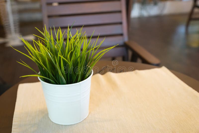 Green grass on the table stock image. Image of restaurant - 91123067