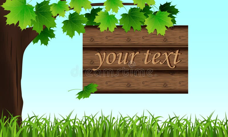 Green Grass, Tree and Tree Any Banner Stock Vector - Illustration of ...