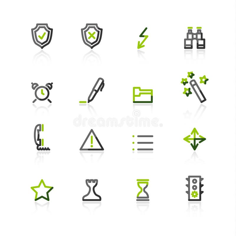Green-gray e-shop icons stock vector. Illustration of disc - 3816229