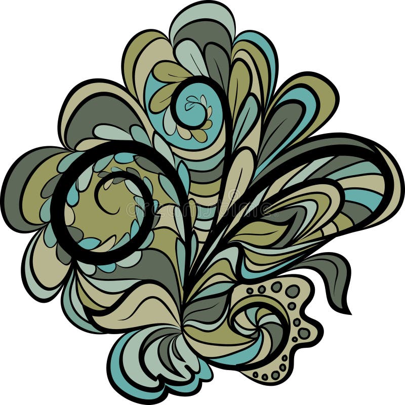 Green-gray floral pattern stock vector. Illustration of effect - 29561055