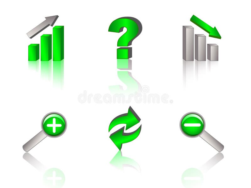 Green icon set stock vector. Illustration of recycle, icon - 6552847