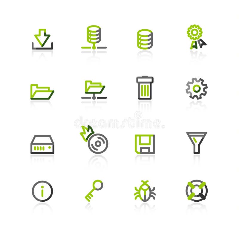 Green-gray e-shop icons stock vector. Illustration of disc - 3816229