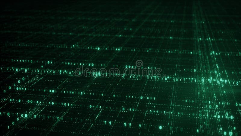 Green Grid of Binary Digital Code Abstract it Concept Stock ...