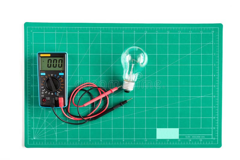 Green Grid Cutting Matt or Pad with Voltmeter Stock Image - Image of ...