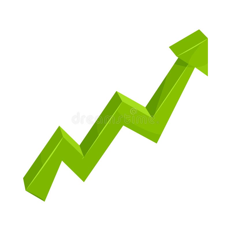Green Growth Arrow Chart Icon, Cartoon Style Stock Illustration ... Green Growth Arrow Chart Icon, Cartoon Style Stock Illustration ...