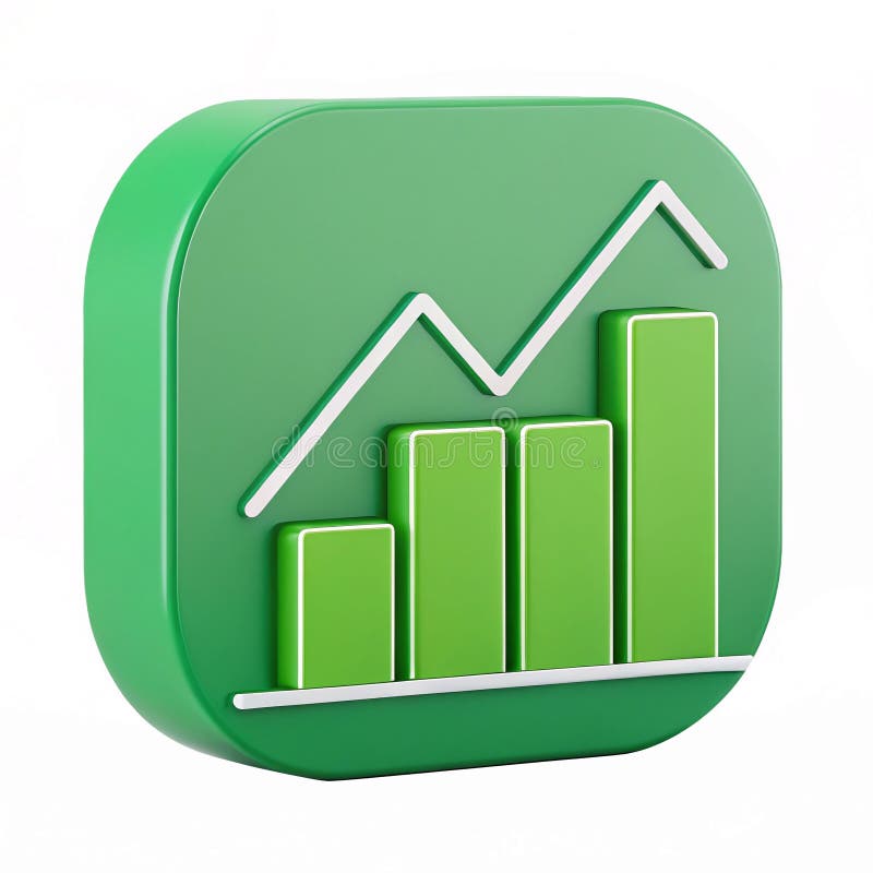 Green growth bar chart stock illustration. Illustration of graphics ...
