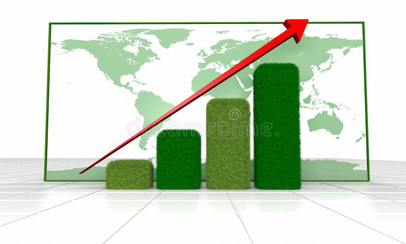 Green growth chart stock illustration. Illustration of graphics - 37426922