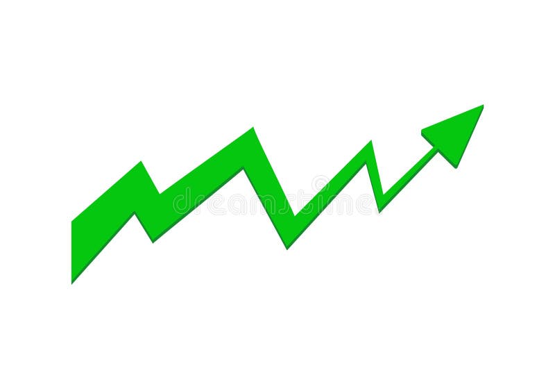 Green Growth Chart with Upward Arrow Trend Stock Vector - Illustration ...