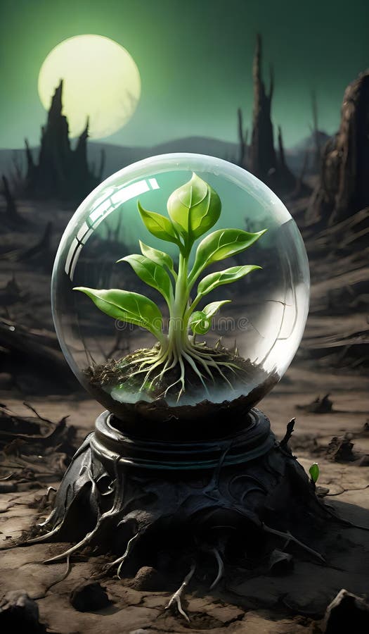 Green Growth on Dead Ground Stock Illustration - Illustration of stars ...