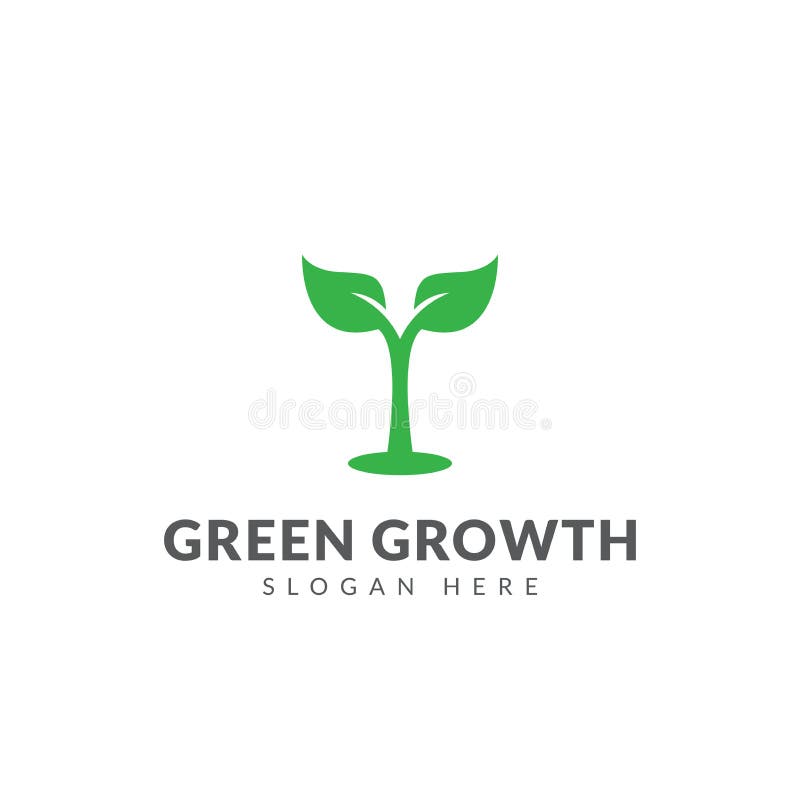 Green growth logo design stock vector. Illustration of garden - 196415850