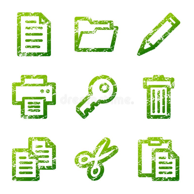 Green document icons stock vector. Illustration of cancel - 2058496
