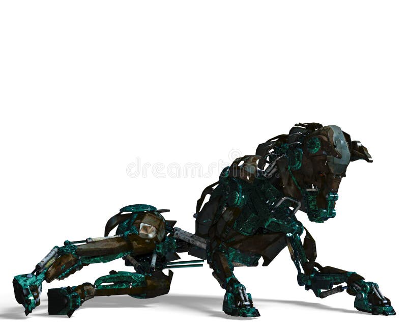 Green Guard Dog Robot is a Security System Stock Illustration ...