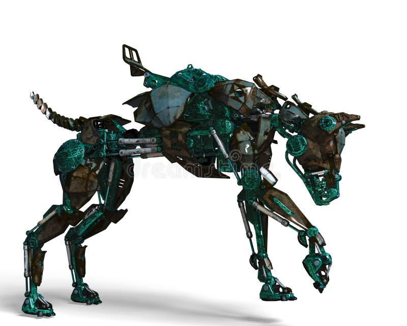 Green Guard Dog Robot is a Security System Stock Illustration ...