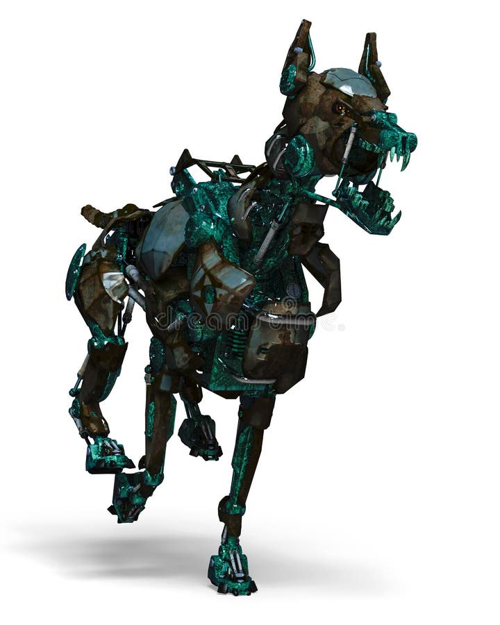 Green Guard Dog Robot is a Security System Stock Illustration ...