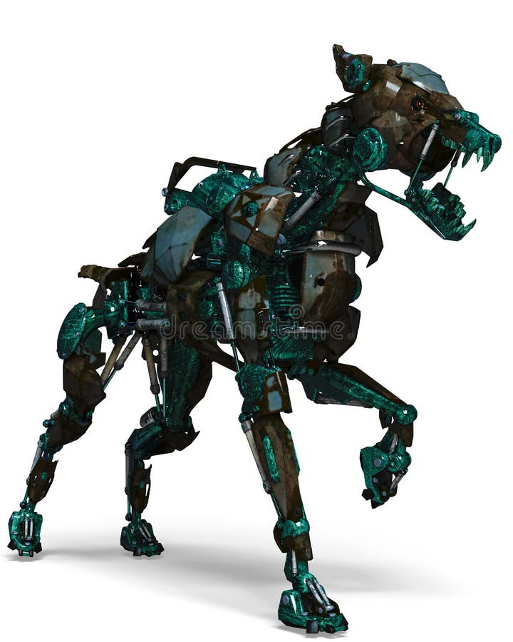 Green Guard Dog Robot is a Security System Stock Illustration ...