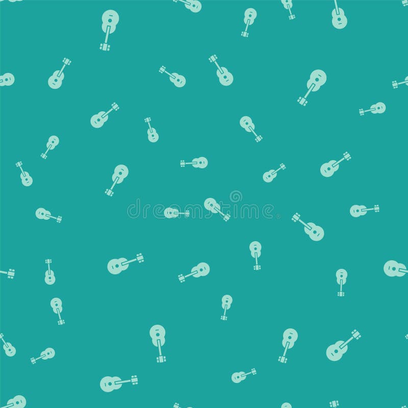 Green Guitar Icon Isolated Seamless Pattern on Green Background ...
