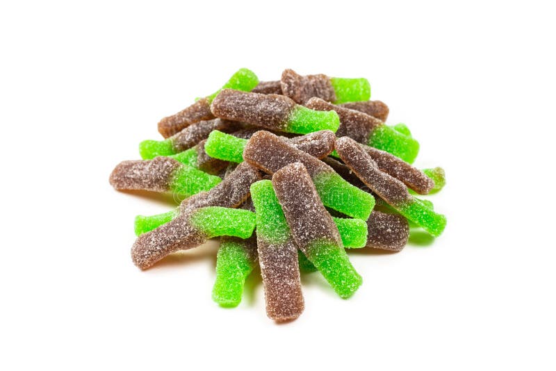 Green Gummy Candies. Top View Stock Photo - Image of bown, bright ...