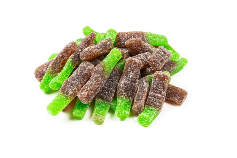 Green Gummy Candies. Top View Stock Photo - Image of confectionery ...
