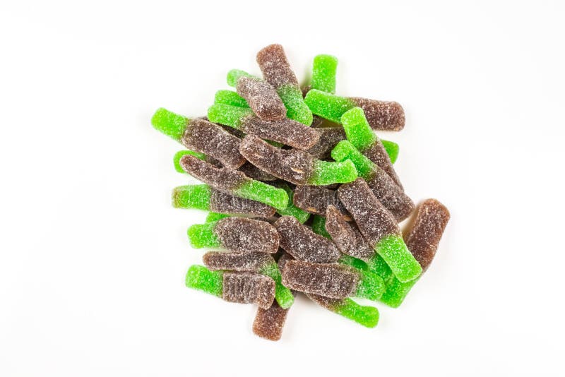 Green Gummy Candies. Top View Stock Photo - Image of bright, jelly ...