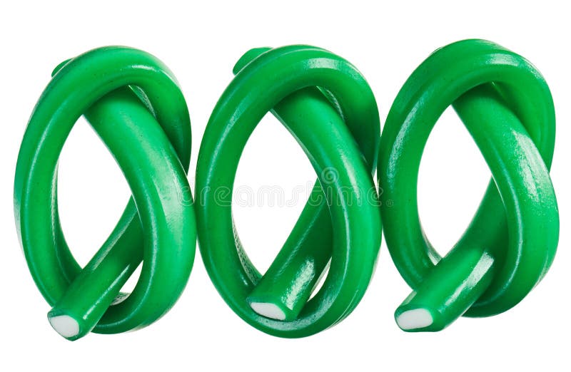 Green Gummy Candy (licorice) Rope Set Stock Image - Image of jelly ...