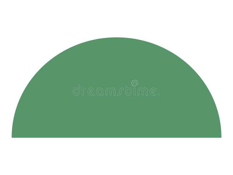 Green Half-Circle Shape on White Background Simplicity and Minimalism ...