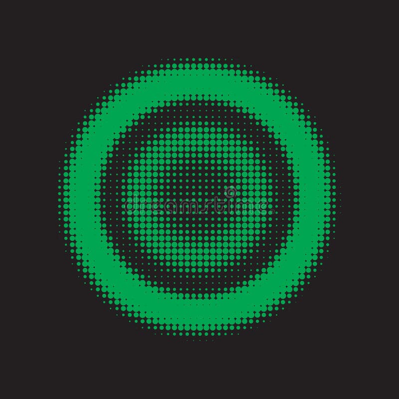 Green Halftone Gradation. Abstract Set. Texture Dots. Dot Dots. Circle ...